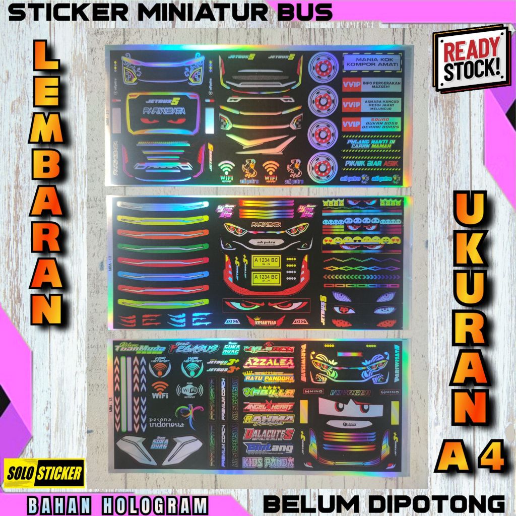 Jual Stiker Headlamp Miniatur Bus Sticker JB3 JB5 RGB Bunga | Shopee ...