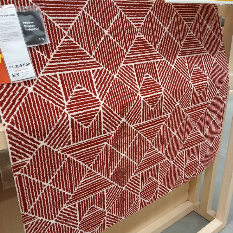 Jual IKEA AVLOPPSBRUNN karpet lantai merah pola geometris 120x180cm ...