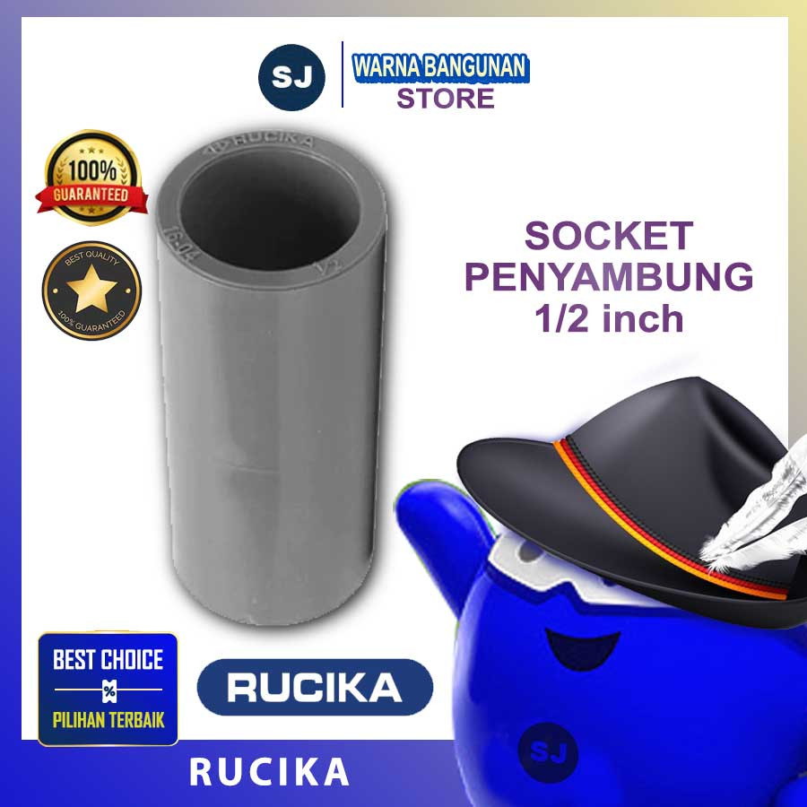 Jual SOCKET / SOK PVC RUCIKA 1/2" Inch AW (Tebal) PENYAMBUNG PIPA ...