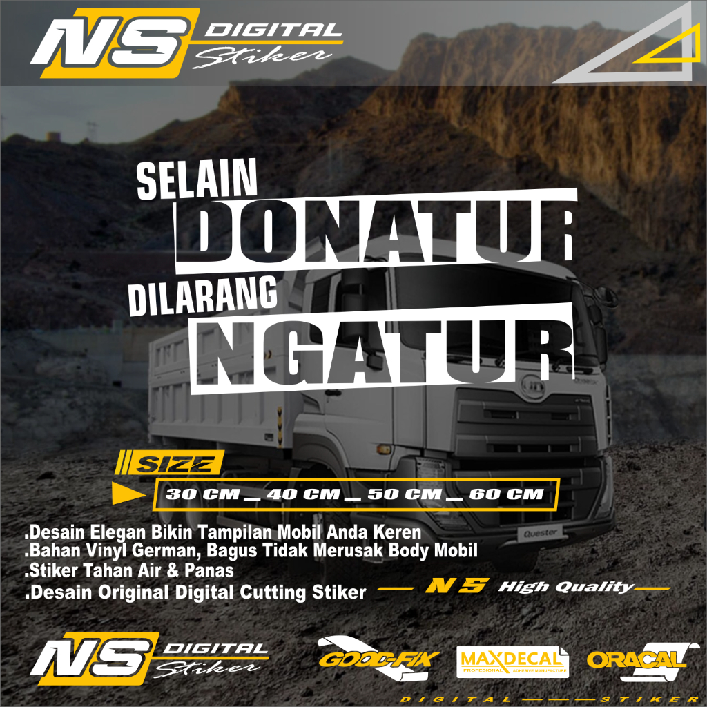Jual Stiker Mobil Variasi Kaca Bodi Samping Kata Kata Truk Canter Pick Up granmax L300 Keren ...