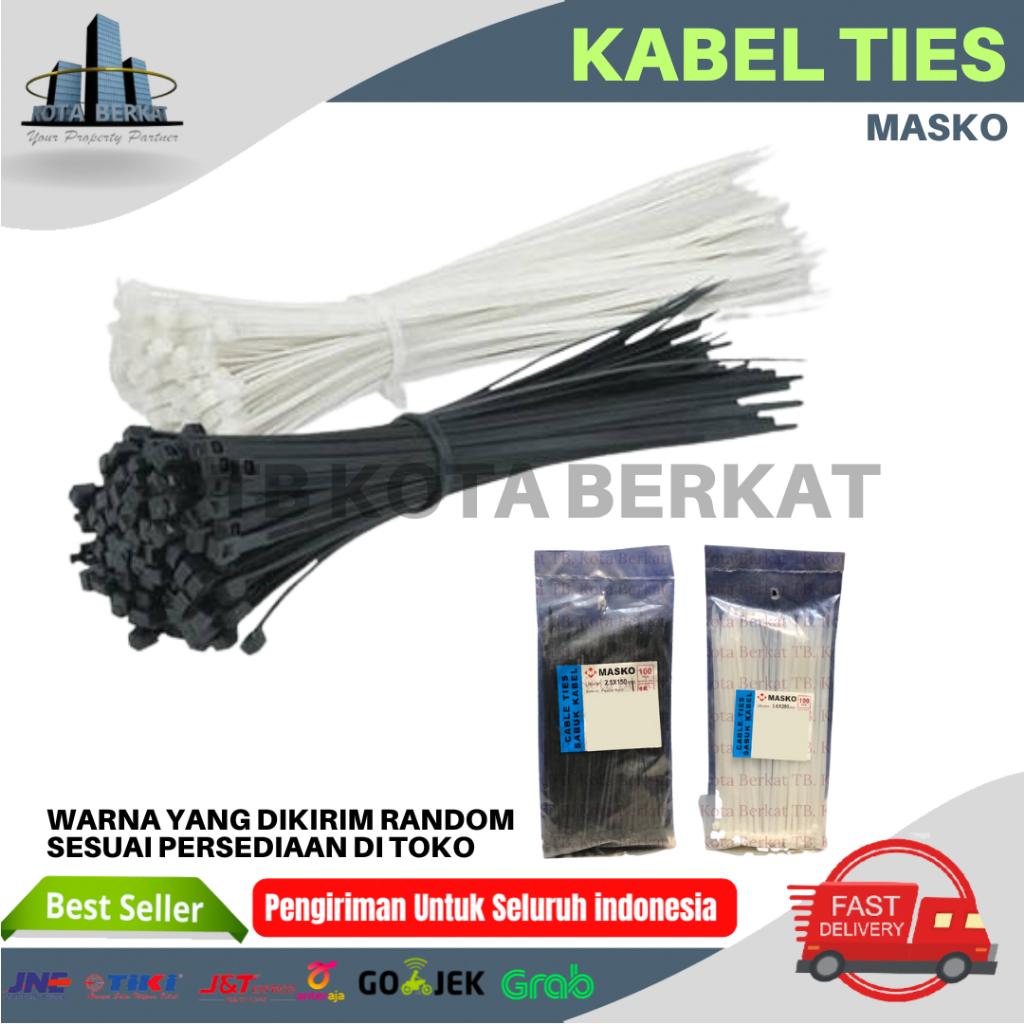 Jual KABEL TIES MASKO UKURAN BESAR / SABUK KABEL MASKO / CABLE TIES ...