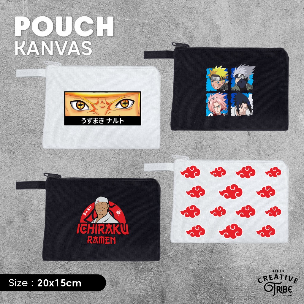 Jual Naruto - Pouch Kanvas 20x15cm - Tempat Pensil Kain Tas Make Up ...