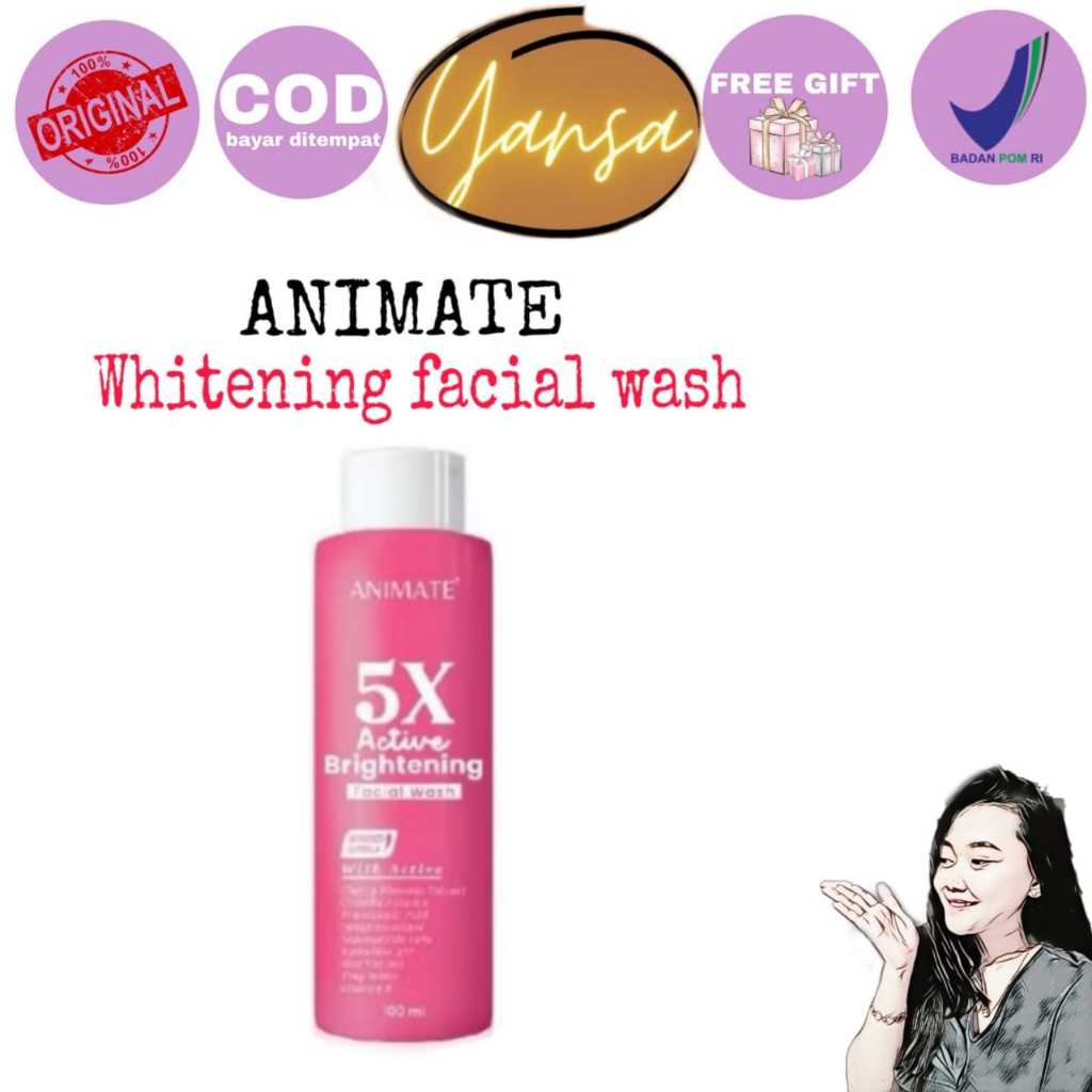 Jual Animate 5x Active Brightening Facial Wash 100 ml | Shopee Indonesia