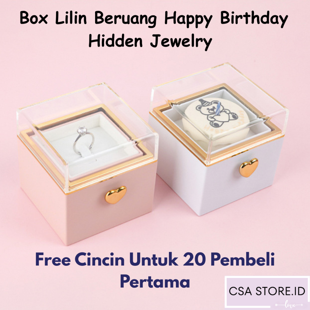 Jual Surprise Box Lilin Kue Ulang Tahun / Anniversary Beruang Kotak ...