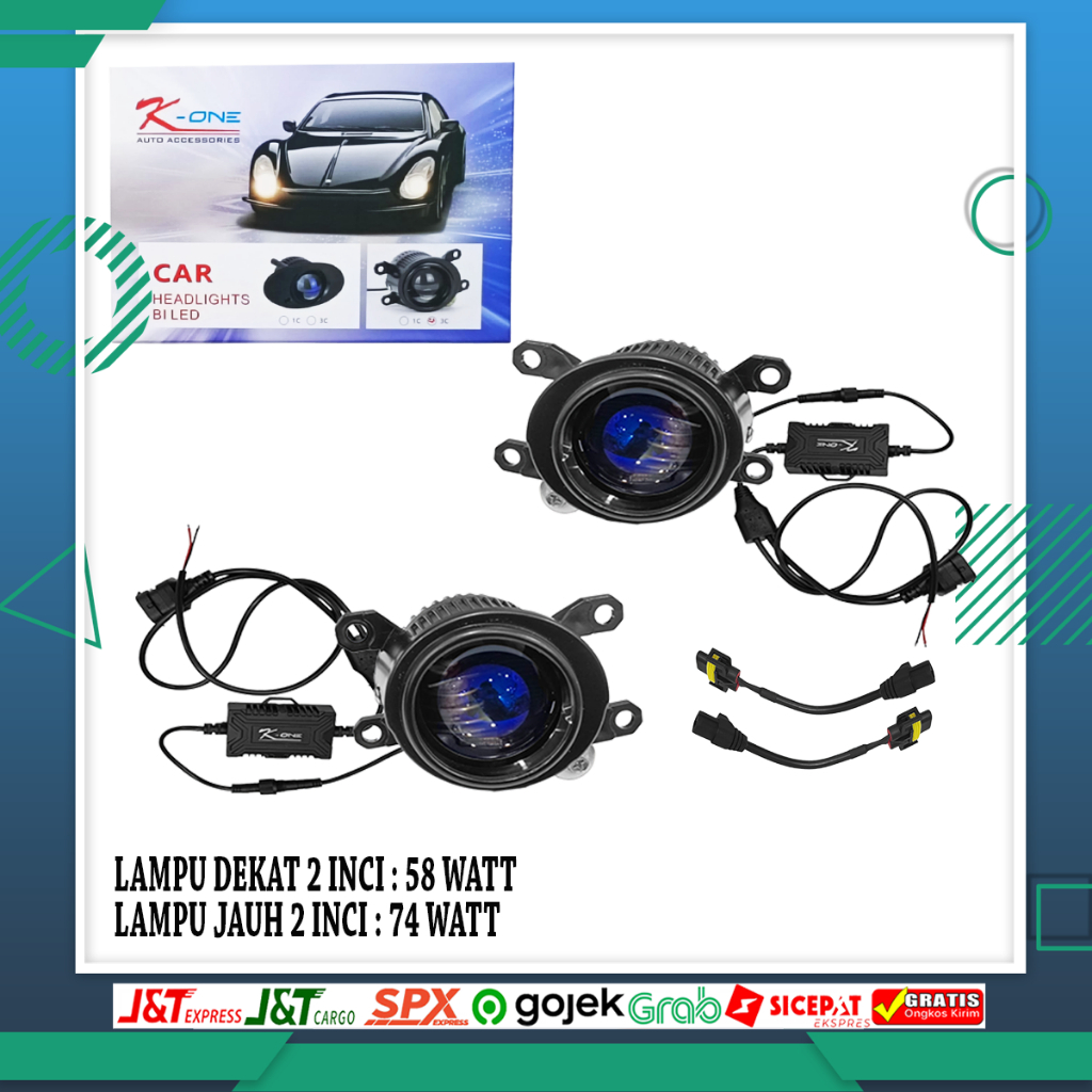 Jual LAMPU FOGLAMP FOG LAMP BILED 2 INCI 3 WARNA TOYOTA ( INNOVA ZENIX ...