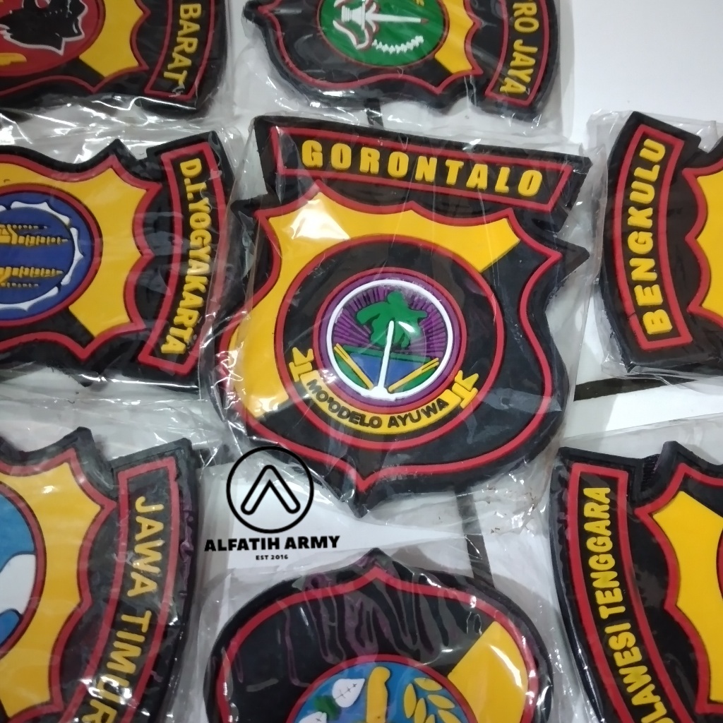 Jual Alfatih Army Patch rubber Polda Gorontalo karet velcro 6x7 cm ...