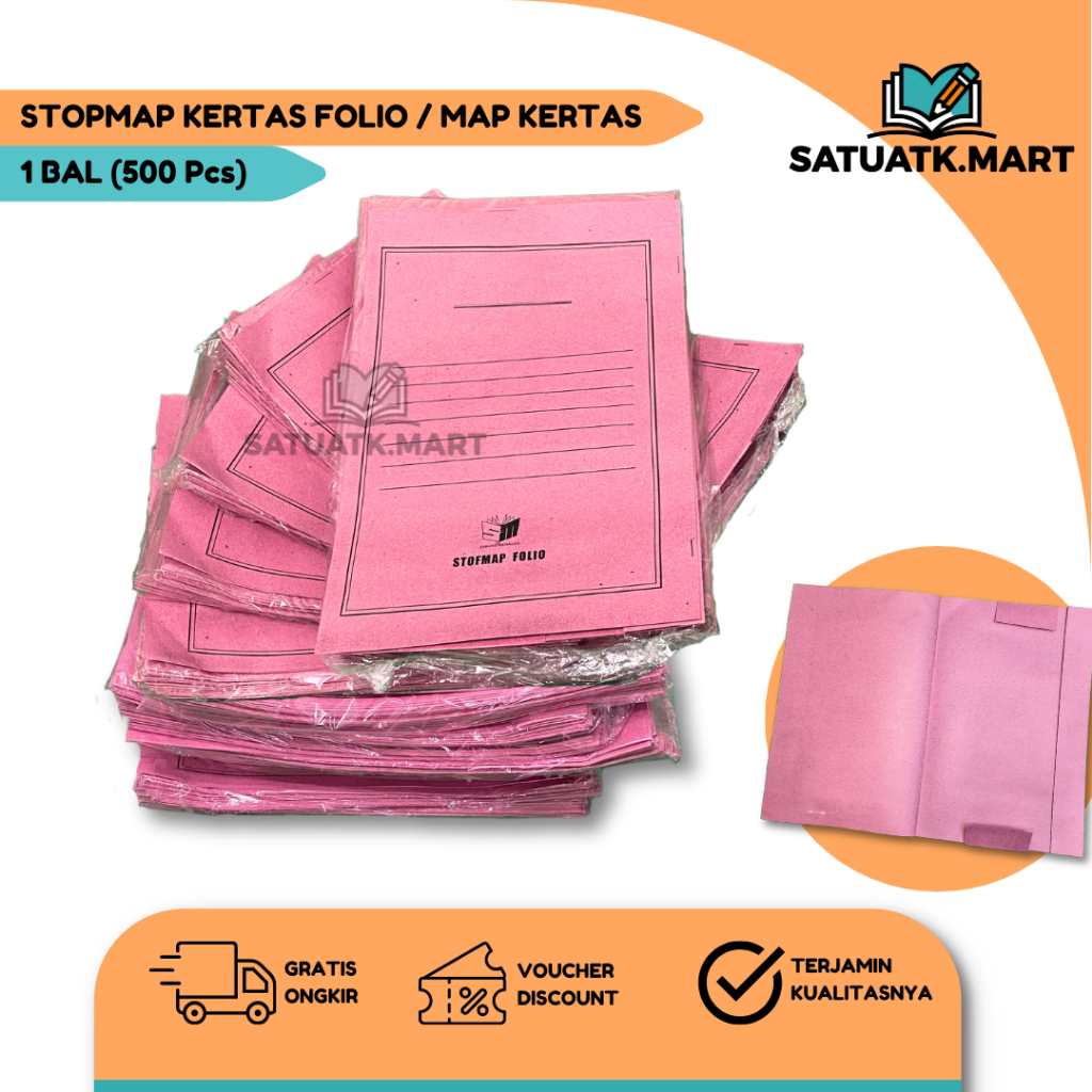 Jual Stopmap Kertas Folio 1 Bal (10 Pak / 500 Pcs) – Map Arsip Kantor ...