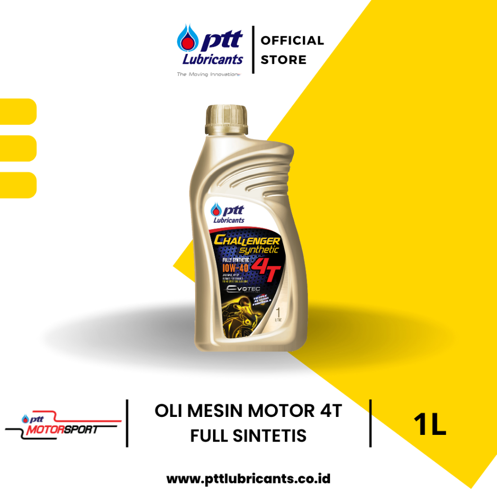 Jual PTT Challenger Synthetic 4T SAE 10W-40 JASO MA2/SP [1L] | Shopee ...