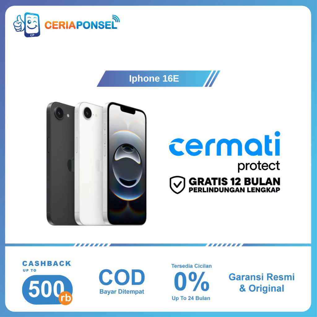 Jual iPhone 16e 128GB, Chipset A18 (3 nm) | Garansi Resmi 1 Tahun + Extra Warranty 1 Tahun ...