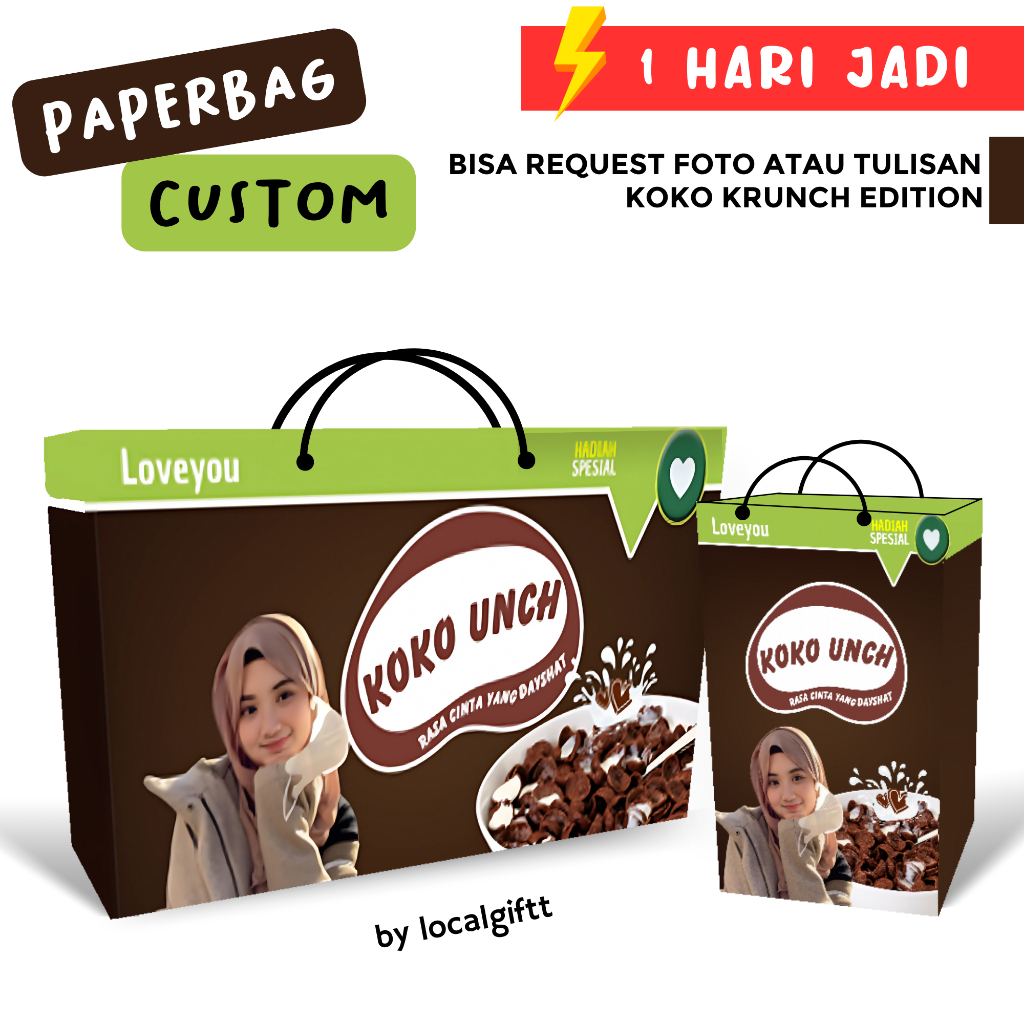 Jual Paperbag Custom Koko Krunch Edition | Bisa request foto dan ...