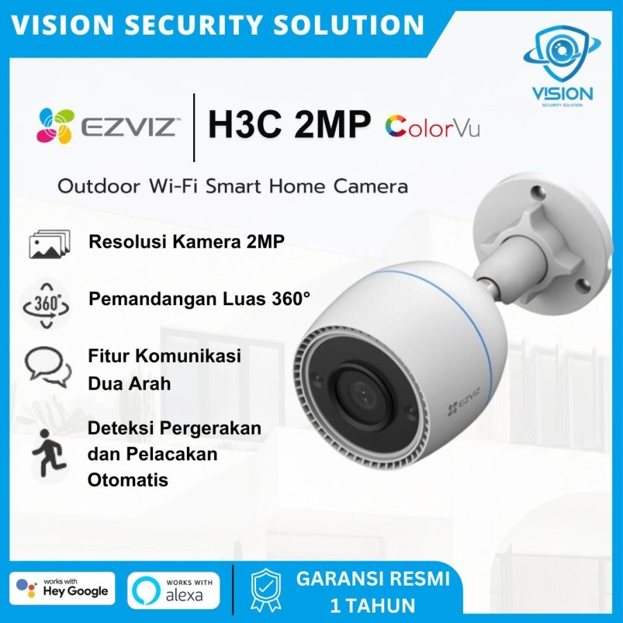 Jual Cctv Ezviz H3C 2MP CS-H3C Audio Kamera CCTV IP Wireless by ...