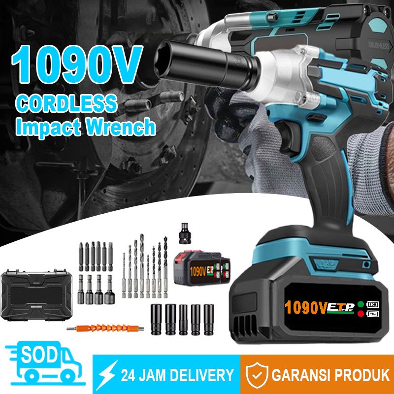 Jual Cordless Impact Wrench Brushless 1090V 680N/M mesin bor impact ...