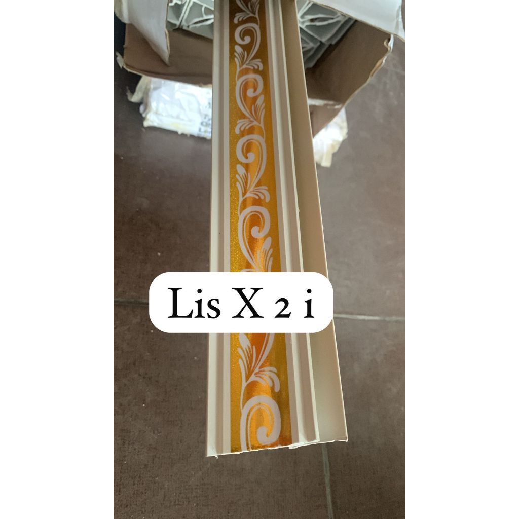 Jual LIS PROFIL TEMBOK PVC X2I 5CM MOTIF PUTIH GOLD 4 METER | Shopee ...