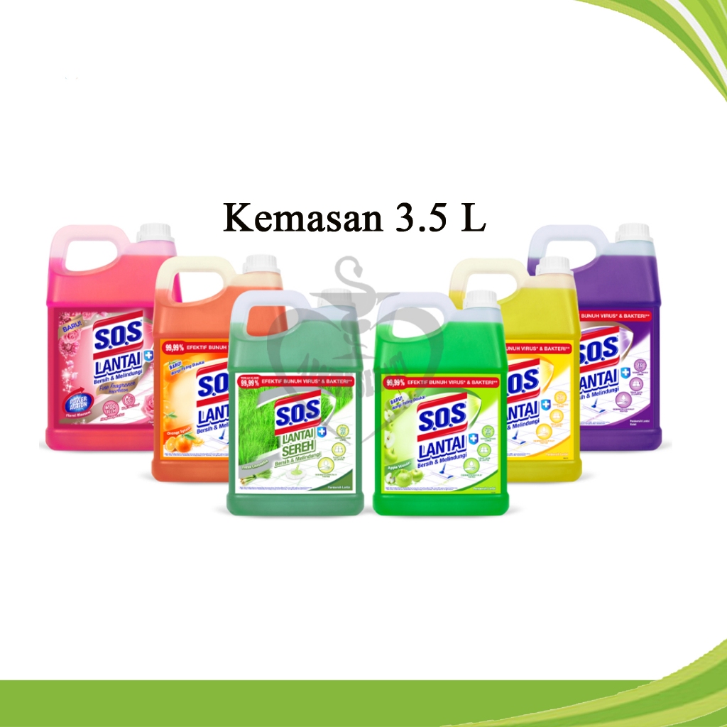 Jual SOS Floor Cleaner 3.5 Liter Pembersih Lantai Anti Bakteri | Shopee ...