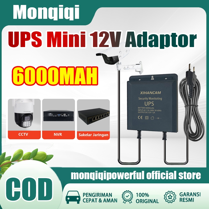 Jual XIHANCAM Security Monitoring UPS Mini 12V Adaptor 6000MAH UPS Mini ...