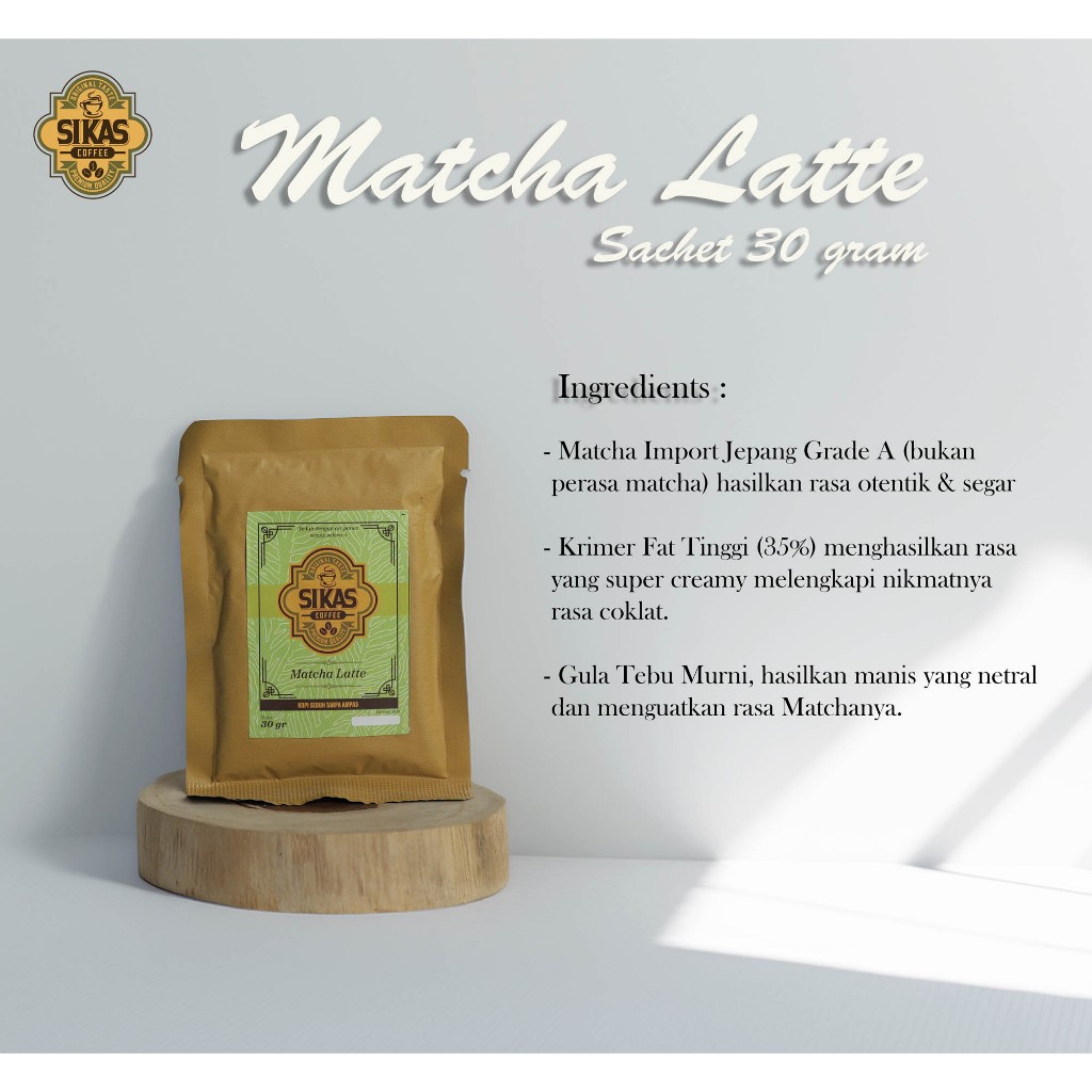 Jual Sikas Coffee Matcha Latte Sachet 30gram Matcha Instan tinggal ...