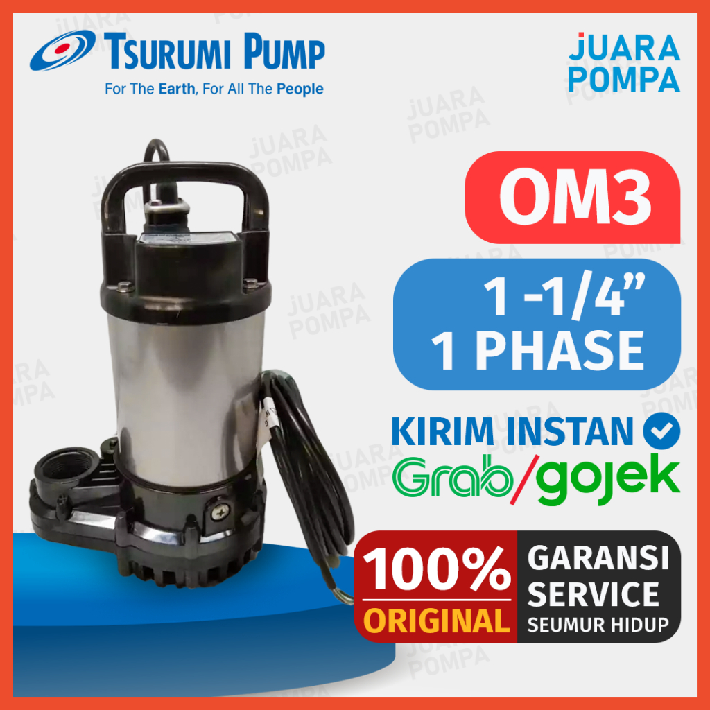 Jual Tsurumi OM3 Manual Pompa Celup Kolam Ikan Submersible Landscape Air Terjun Original 1 - 1/4 ...