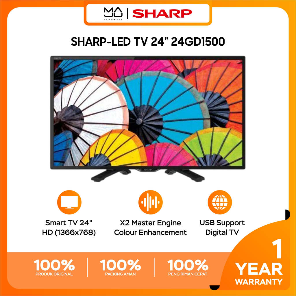 Jual SHARP TV LED HD 24 inch SHARP Digital 24GD1500 USB Movie HDMI DVB ...