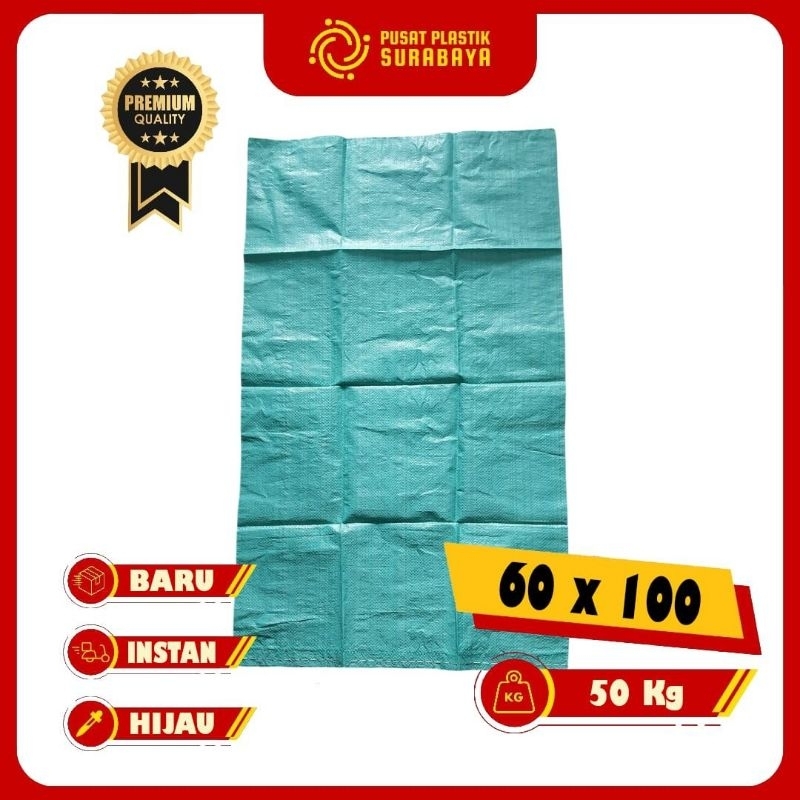 Jual Karung Plastik 50 Kg Ukuran 60 x 100 Hijau | Shopee Indonesia