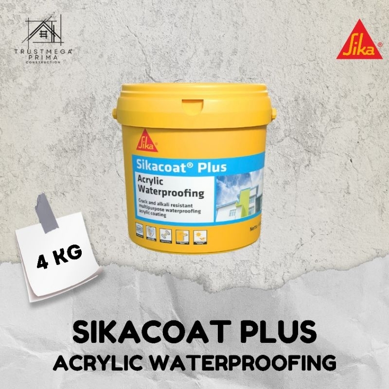 Jual SIKACOAT PLUS PELAPIS ANTI BOCOR 4KG (GREY) | Shopee Indonesia