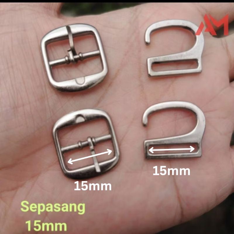 Jual Aksesoris Sepasang Pengait Gesper Sandal Sepatu Wanita 15 mm Nikel ...