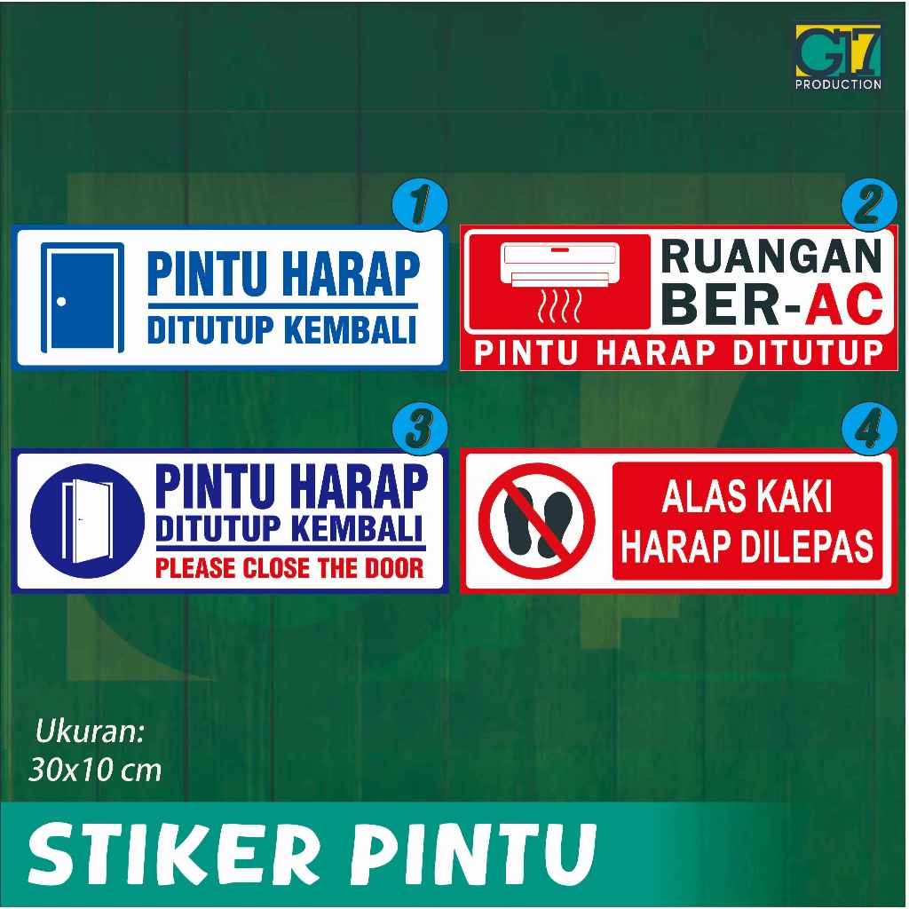 Jual Stiker pintu | Stiker pintu harap ditutup kembali | stiker pintu tutup kembali | stiker ...