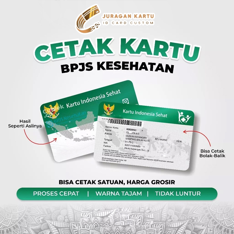 Jual Cetak ID Card Kartu Digital Fisik Kartu BPJS KIS Bisa Satuan Anti Luntur Bahan PVC Tebal 2 ...