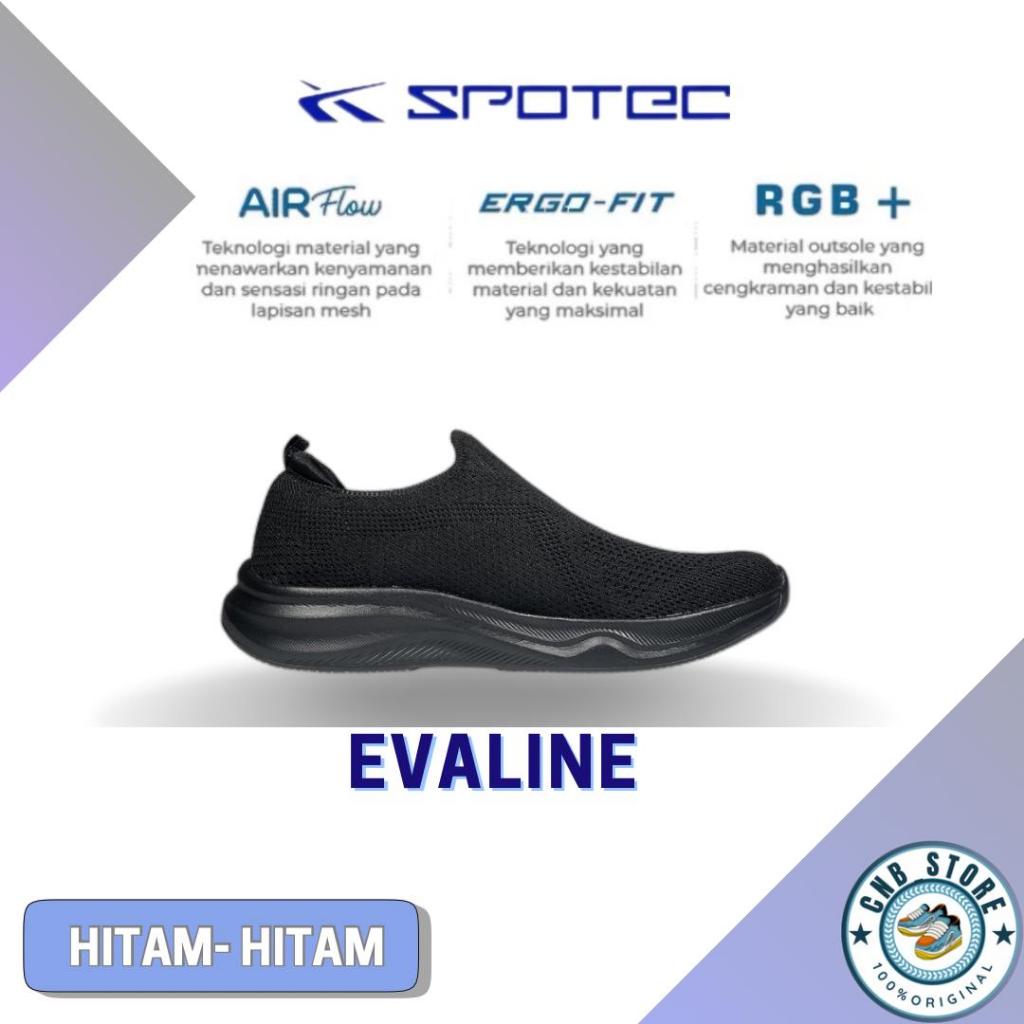 Jual SPOTEC Sepatu WALKING Art EVALINE-Hitam/Hitam | Shopee Indonesia