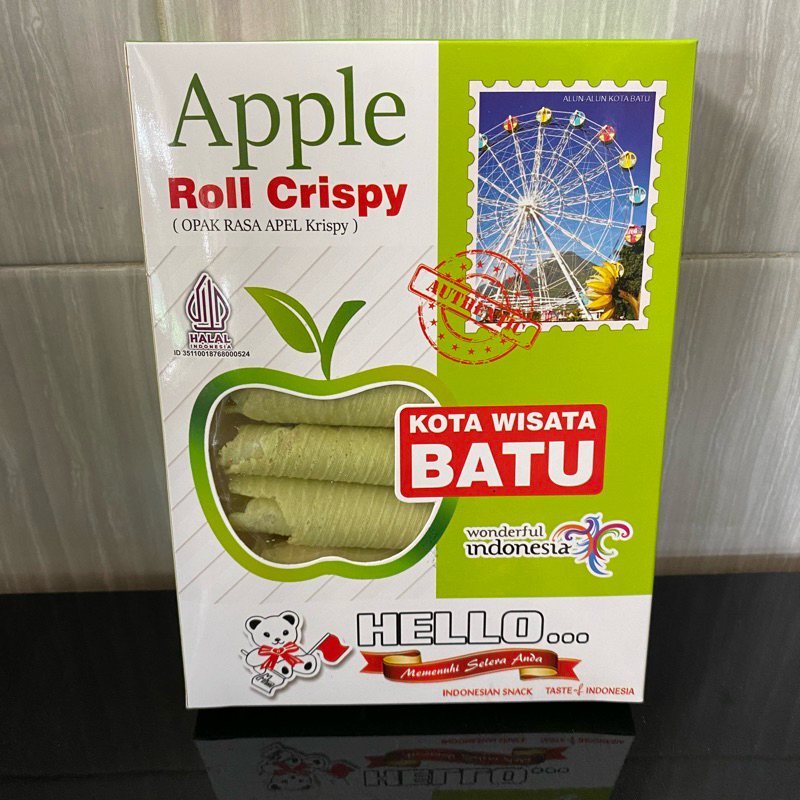 Jual opak rasa apel apple roll crispy merk Hello asli Batu camilan khas ...