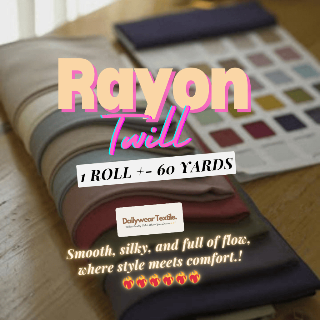 Jual Bahan Rayon Twill | Kain Rayon Twill I Rayon Twill Premium (1 ROLL ...