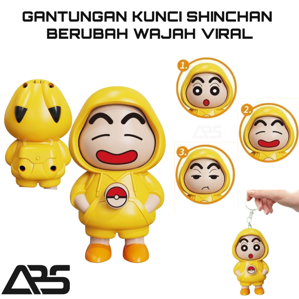 Jual Mainan Crayon Shinchan Face Changing / Keychain Gantungan Kunci ...