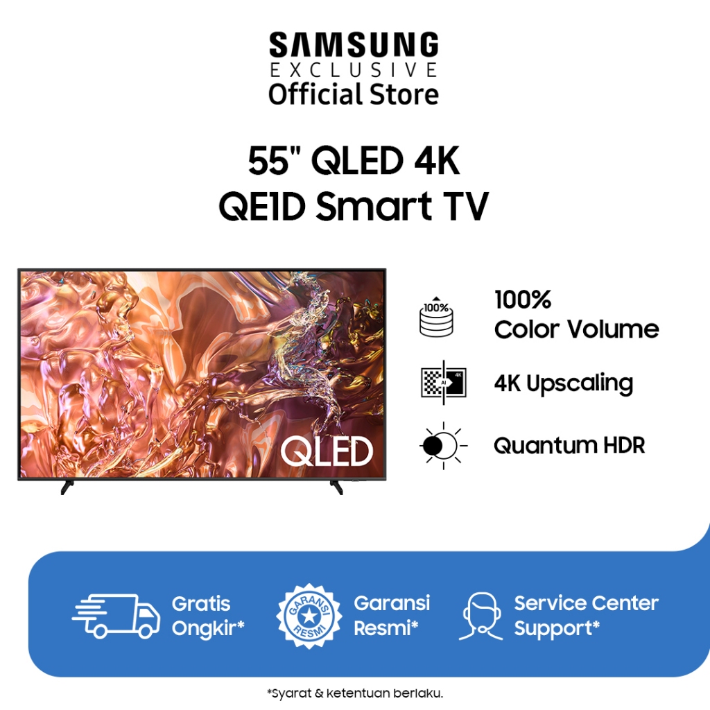 Jual Samsung 55" QLED 4K QE1D Smart TV | 100% Quantum HDR | AirSlim ...
