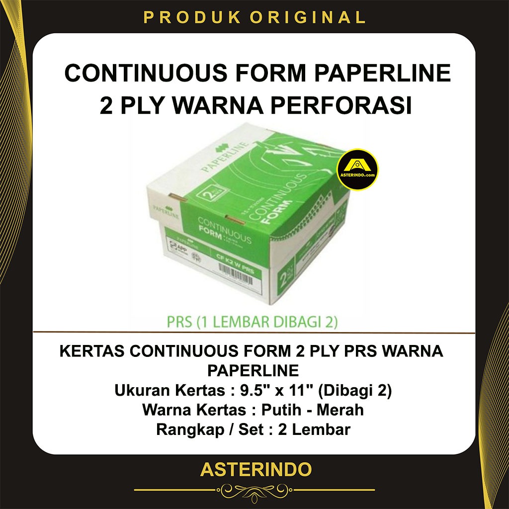 Jual Kertas CF Continuous Form Paperline 2 Ply Warna Perforasi 9.5" x ...