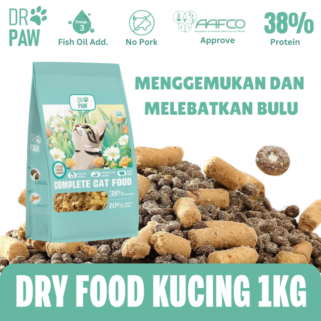 Jual DR PAW DRY FOOD KUCING SEGALA UMUR 1 KG MAKANAN KERING DENGAN ...