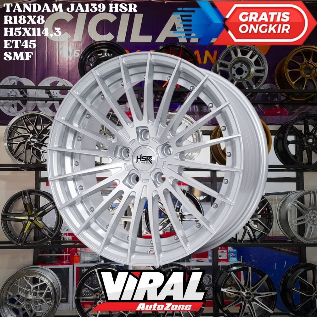 Jual Velg Mobil Ring 18 HSR TANDAM R18 LEBAR 8 LUBANG BAUT 5 ET45 SILVER POLISH | Shopee Indonesia