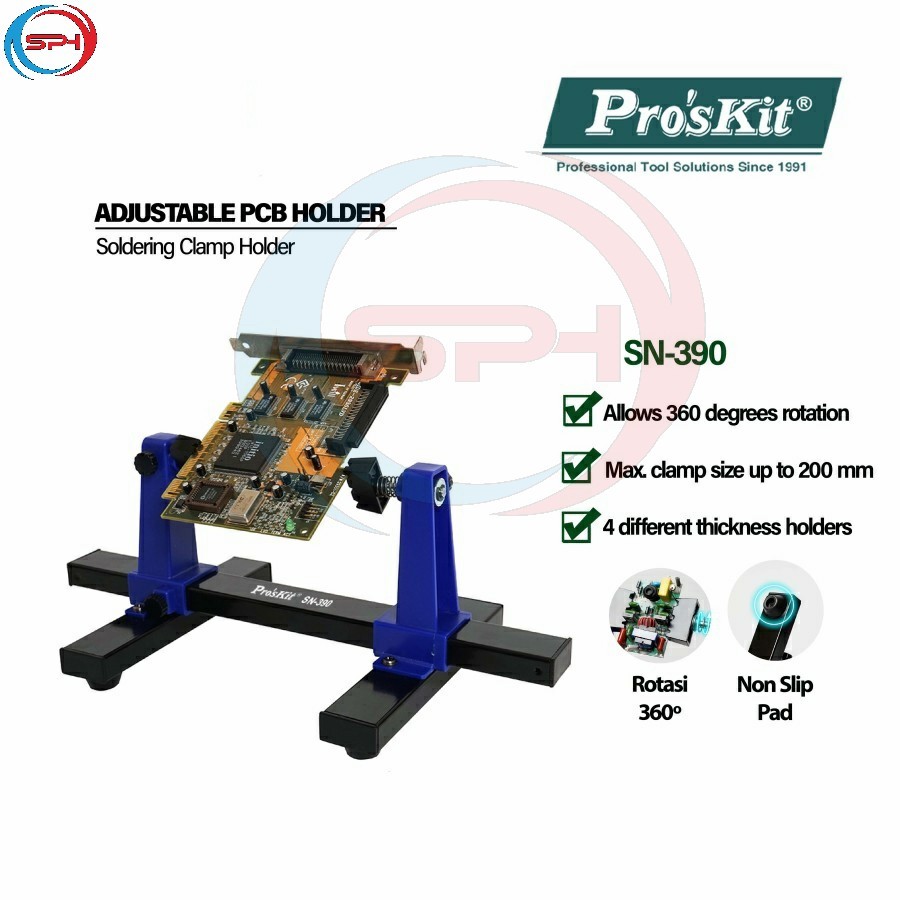 Jual PROSKIT SN-390 PCB HOLDER ORIGINAL - Adjustable Soldering Clamp Holder | Shopee Indonesia