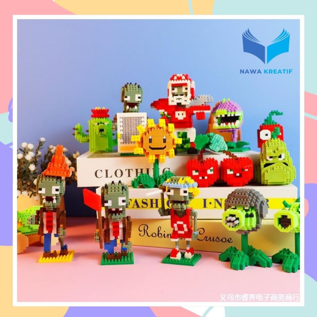 Jual NAWA Brick Plants vs Zombies Mainan Balok Susun Kartun Mainan Anak ...