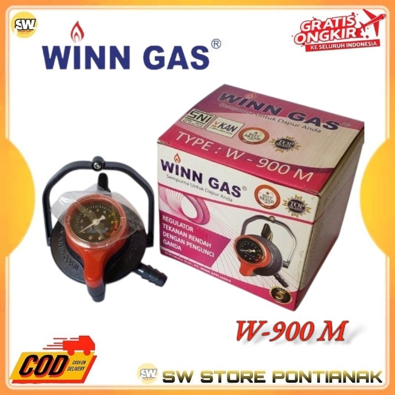 Jual WIN GAS REGULATOR LPG DOUBLE LOCK TEKANAN RENDAH METER W-900M ...