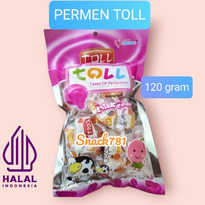 Jual permen susu toll/milk candy merek toll 1 bungkus isi120 gram ...