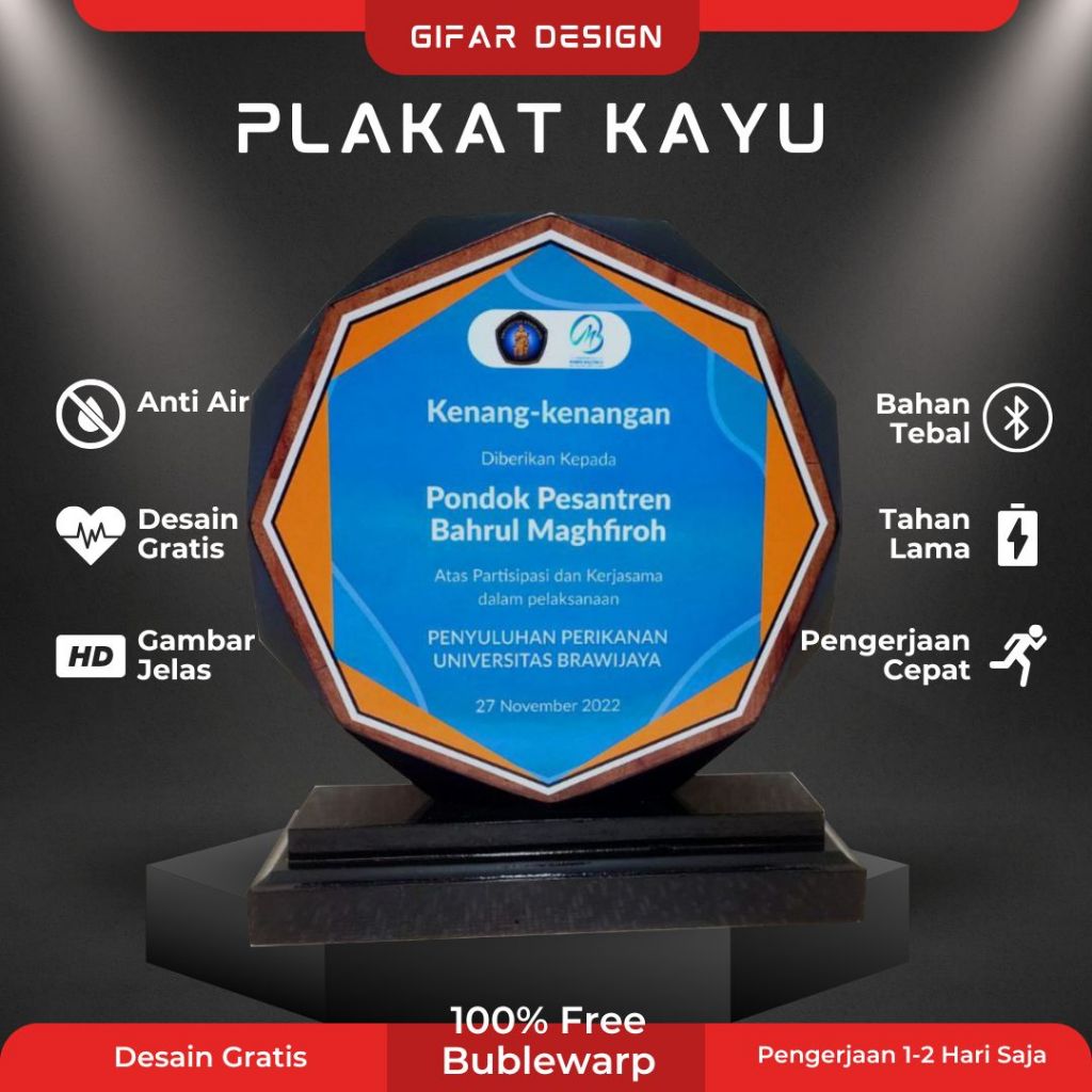 Jual Plakat Kayu Bevel Segi Lima Mewah | Shopee Indonesia