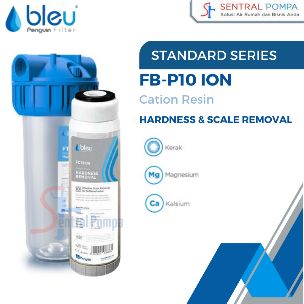 Jual Water Filter Penguin Bleu 10" + Cation Resin Cartridge Saringan ...