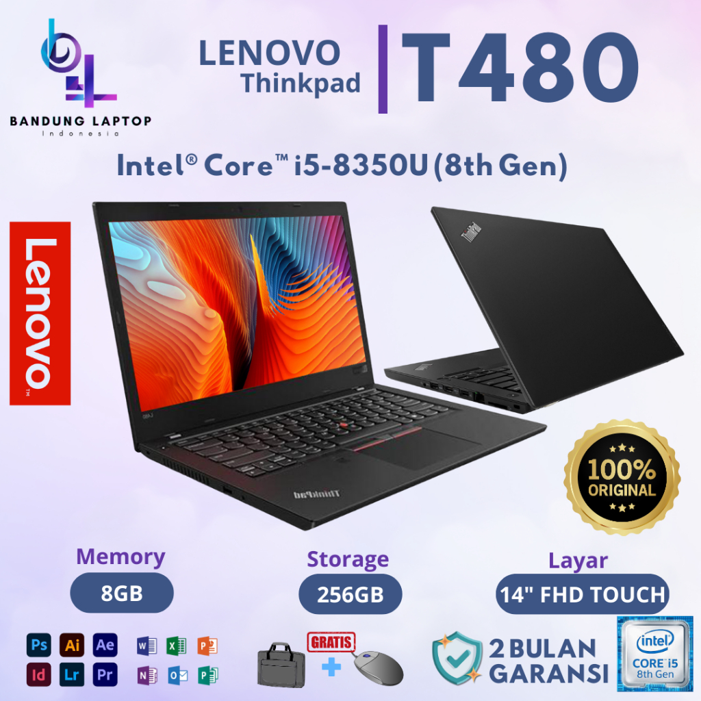 Jual Laptop Lenovo ThinkPad Core i5/i7 Gen 8, RAM 8GB-16GB, SSD 256GB-1TB, 14 Inci Second Mulus ...