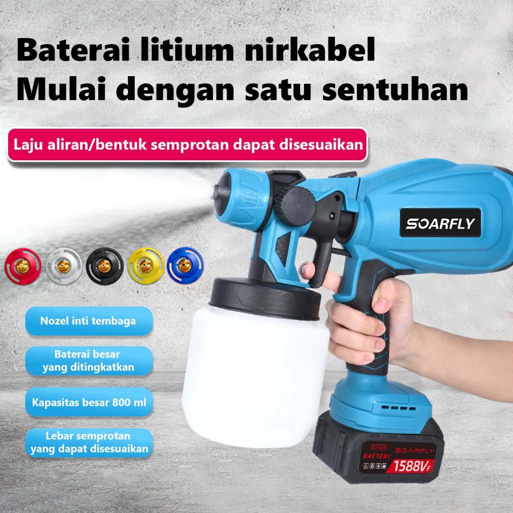 Jual SOARFLY Mesin Semprot Cat Elektrik Nirkabel Berkekuatan Kompresor ...