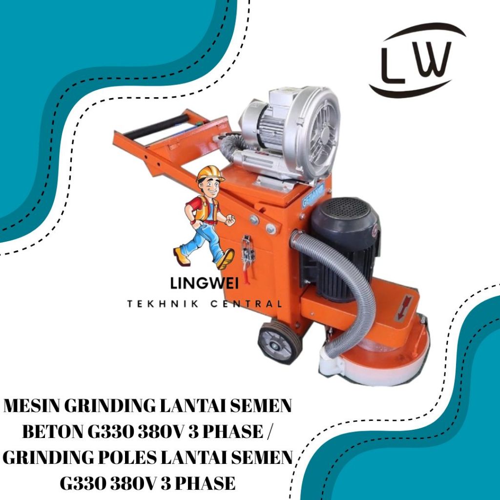 Jual MESIN GRINDING LANTAI SEMEN BETON G330 380V 3 PHASE / GRINDING ...