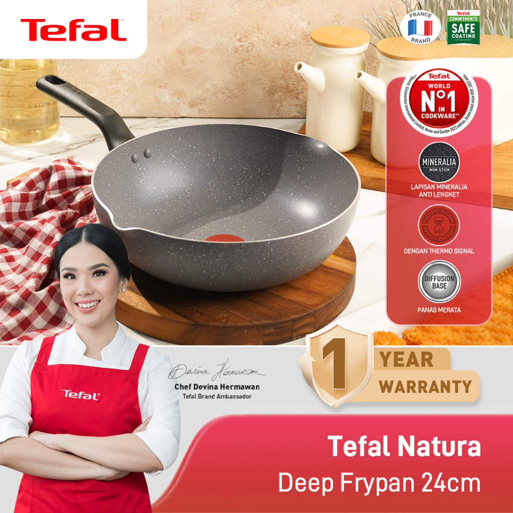 Jual Tefal Natura Deep Frypan 24cm Wajan Anti Lengket | Shopee Indonesia