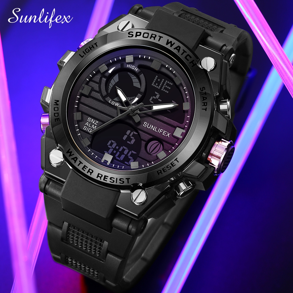 Jual Sunlifex Jam Tangan Pria Digital&Analog Olahraga Tali Silikon ...
