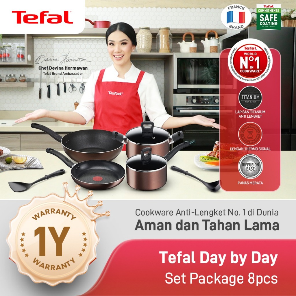 Jual Tefal Wajan Anti Lengket / Penggorengan / Pan - Series Set Day by Day Package - Garansi 1 ...