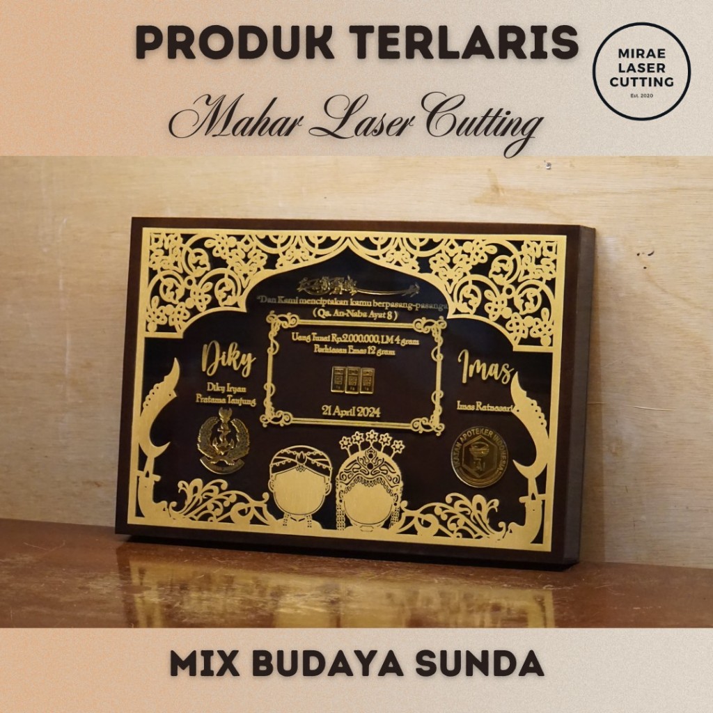 Jual Mahar Laser Cutting Sunda & Mix Budaya Lain / Bingkai Mahar ...