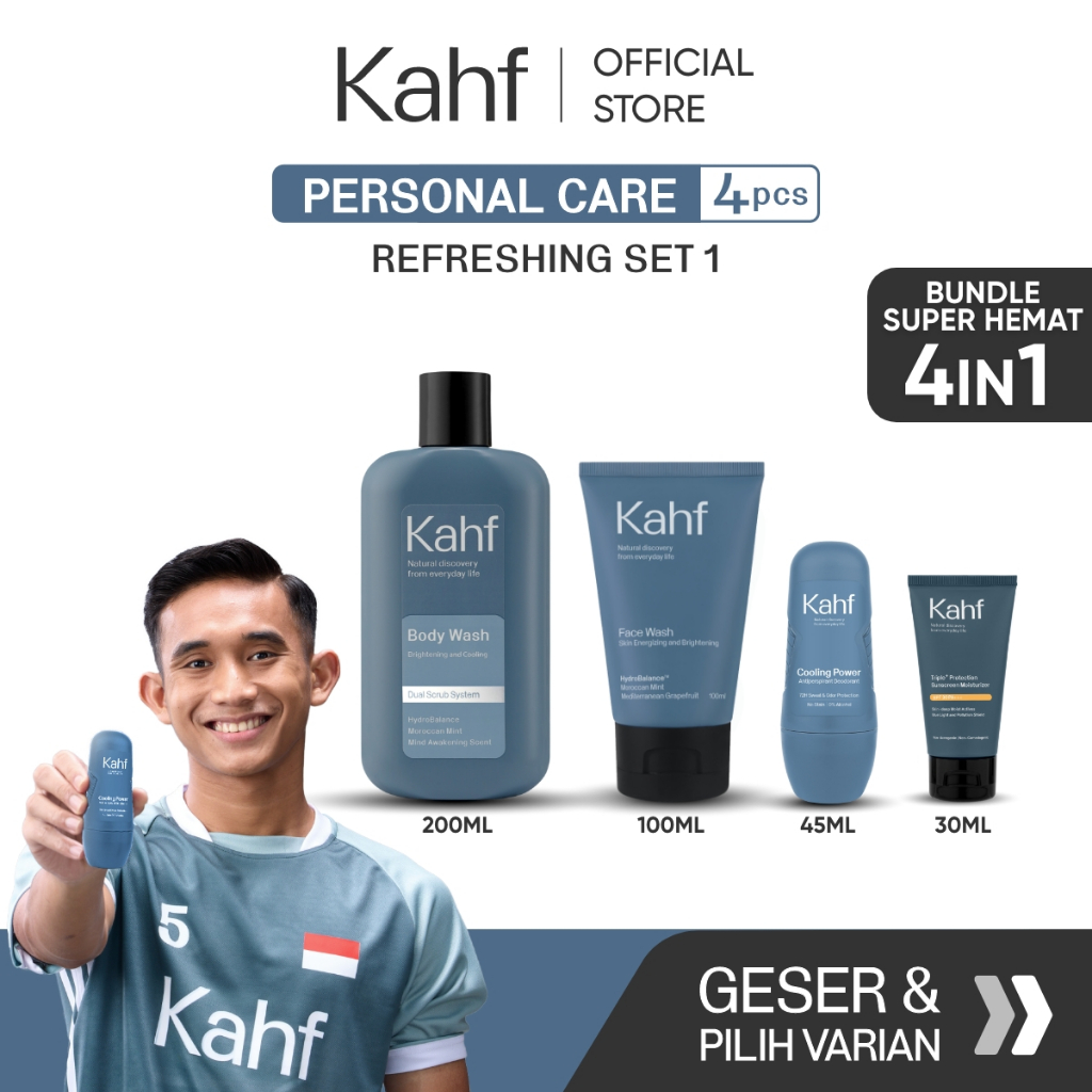 Jual Kahf Paket Personal Care Isi 4 (Face Wash + Sunscreen Moisturizer + Body Wash + Deodorant ...