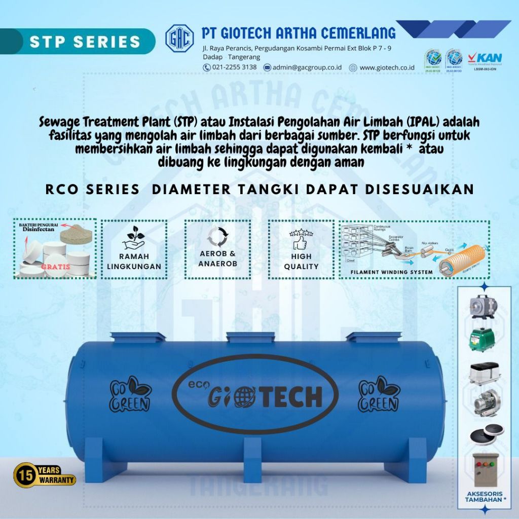 Jual STP 5000 Liter RCO 05 Aerobik Anaerobik | Instalasi Pengolahan Air ...